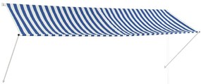 vidaXL Zatahovací markýza modro-bílá 350 x 150 cm