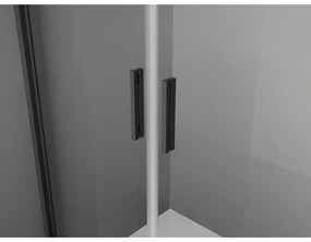 Mexen Exo, sprchový kout s křídlovými dveřmi 100 x 100 cm, 6mm čiré sklo, černý profil, 8182-100-100-70-00