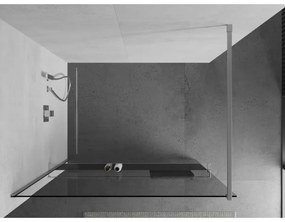 Mexen Kioto+, sprchová zástěna s poličkou a držákem na ručníky 100 x 200 cm, 8mm čiré sklo, chromový profil, 800-100-121-01-00