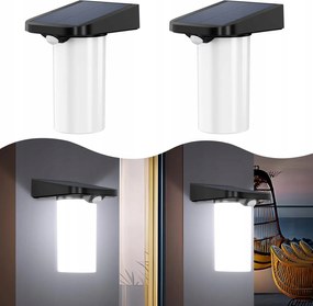 Solární lampa Led nástěnné svítidlo 6W bílé světlo senzor pohybu IP65 2ks