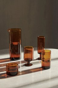 ferm LIVING Sklenice na vodu z recyklovaného skla Oli Amber 220 ml, oranžová barva, sklo