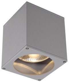 SLV 229554 Theo Ceiling, stropní venkovní svítidlo, 1x75W GU10 ES111, stříbrnošedá, výška 15cm, IP44