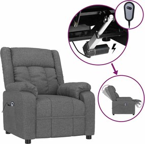 Elektrické polohovací křeslo tmavě šedé textil 3143568