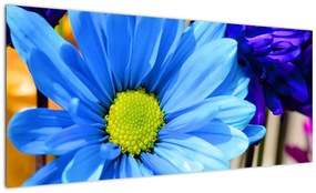 Modrá chryzantéma - obrazy (100x40cm)