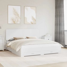 Rám postele se zásuvkou Bílá 180 x 200 cm Kompozitní dřevo 3412749