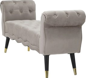 Lavice Paris 120 cm samet šedá/zlatá