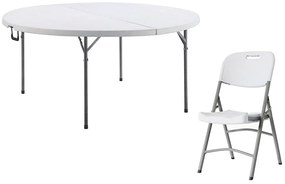 SET - KULATÝ STŮL 180 PŮLENÝ + 10x ŽIDLE