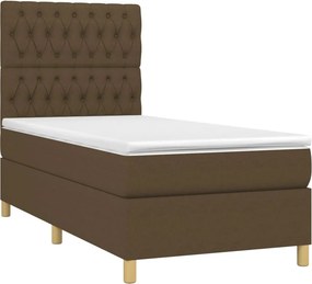 Box spring postel s matrací tmavě hnědá 90x190 cm textil 3142540