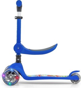 Tříkolová balanční koloběžka-scooter se sedátkem FUZZY Milly Mally blue