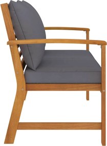 Zahradní lavice 120 cm tmavě šedá poduška masivní akácie 311830