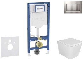 Geberit Duofix - Set předstěnové instalace, klozetu Arkas a sedátka softclose, tlačítko Sigma20, lakovaný chrom mat/chrom SANI11CA1113B