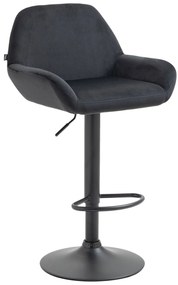 Barová židle Romsey - samet - černý rám | černá