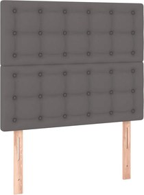 Box spring postel s matrací šedá 120x190 cm umělá kůže 3269981