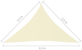 Stínící plachta oxford trojúhelníková 2,5 x 2,5 x 3,5 m krémová