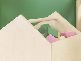 Benlemi Dřevěný úložný box HOUSE ve tvaru domečku Zvolte barvu: Bílá