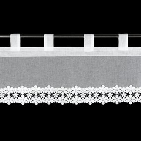 KRÁTKÁ ZÁCLONA NA POUTKÁCH KAJE 150X40 CM BÍLÁ