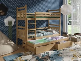 Patrová postel pro 3 osoby TOSIA s úložným prostorem