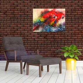 Obraz červených papoušků ara (70x50 cm)