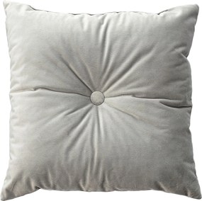 Sametový polštář Velvet s knoflíkem barva šedá látka lesklé, sametová