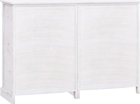 vidaXL Příborník s 10 zásuvkami 113 x 30 x 79 cm dřevo [284179] Barva: bílá s patinou