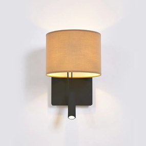 Klasická nástěnná lampička na čtení Rum Reader Vertical Barva stínítka: Písčitá, Barva svítidla: Černá