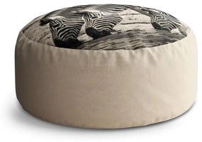 Sablio Taburet Circle Zebry u vody: 38x48 cm