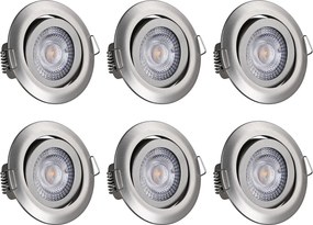 LED Vestavné svítidlo Krog sada 6 ks nikl