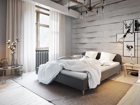 Čalouněná postel CHERYL 140 x 200 cm; šedá