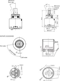 , GINKO 35 stojánková umyvadlová baterie bez výpusti, ECO míchací kartuše, černá mat, 1101-02B-01