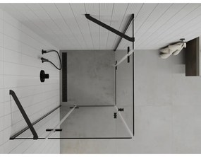 Mexen Roma Duo sprchový kout s otočnými dveřmi 100 x 100 cm, Průhledné, Černá - 854-100-100-70-00-02
