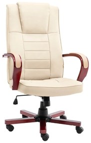 Kancelářská židle krémová pravá kůže,  20559