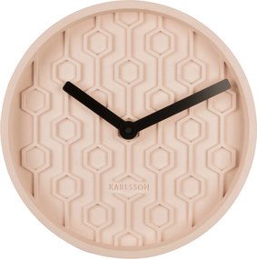 Nástěnné hodiny Honeycomb růžové