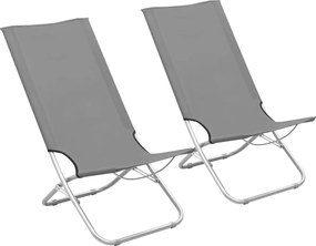 vidaXL Skládací plážové židle 2 ks textil [310381] Barva: Šedá