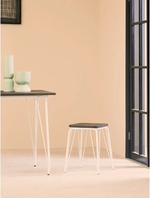 Bílá/v tmavě přírodní barvě stolička z jilmového dřeva District – Premier Housewares