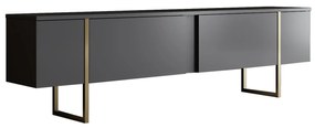 Hanah Home TV stolek Luxe - Anthracite, Gold, Antracitová, Zlatá