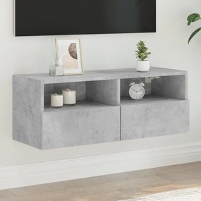 vidaXL Nástěnná TV skříňka betonově šedá 80x30x30 cm kompozitní dřevo