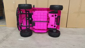 AIYAPLAY dětské elektrické auto 12V, elektrické buggy pro děti, 2-4 km/h, 2 motory, dálkové ovládání, lithiová baterie, růžová