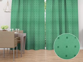 Biante Dekorační závěs PM-022 Čtverečky na zeleném 140x150 cm