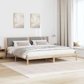 Rám postele Světle šedá 200 x 200 cm Masivní borové dřevo 3394238