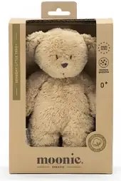 MOONIE Medvídek plyšový Sensory Organic Cappuccino / 19 cm / Organická
