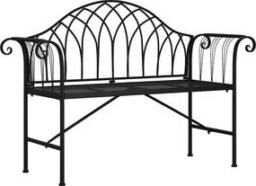 vidaXL 2místná zahradní lavice 128 cm černá ocel [318828]