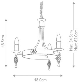 Elstead BY3-BLACK - Lustr na řetězu BELFRY 3xE14/60W/230V
