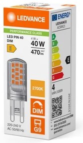 LED žárovka G9 LEDVANCE 4W (40W) teplá bílá (2700K) stmívatelná