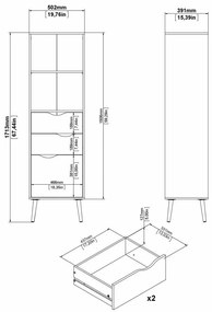 Tvilum Regál Retro 382 bílá/dub sonoma