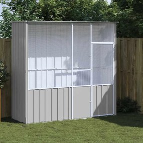 vidaXL Ptačí klec 215 x 78 x 200 cm pozinkovaná ocel [172345] Barva: Šedá