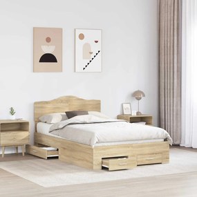 Rám postele s čelo Sonoma dub 120 x 200 cm Kompozitní dřevo 3413213