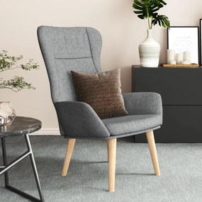Relaxační křeslo světle šedé textil 341394