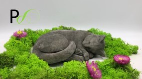Pierre design Zahradní betonová dekorace - Spící kočička
