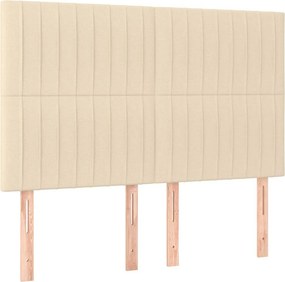 Čelo postele krémové 144x5x118/128 cm látkové 3116573