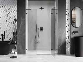 Mexen Lunar L, pravé otočné sprchové dveře 155 cm, 8mm čiré sklo, grafitový profil, 834SL-155-050-95-00-P